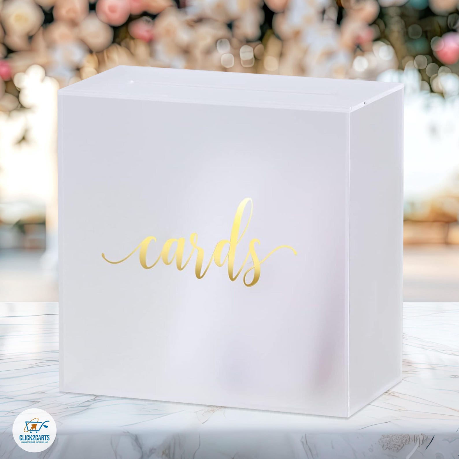 White Acrylic Card Box, Wedding Card Box, Raised Text Card Box, Frosted ...