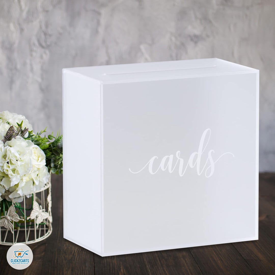 Personalized Acrylic Card Box, Wedding Card Box With Lock and Key ...
