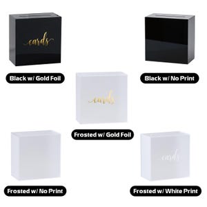 White Acrylic Card Box, Wedding Card Box, Raised Text Card Box, Frosted ...