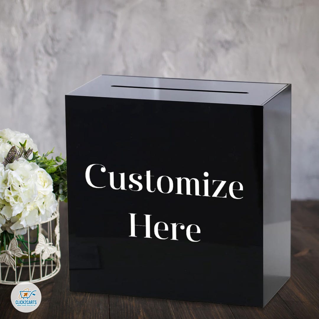 Personalized Card Box for Wedding With Acrylic Glass Money Box Wedding ...