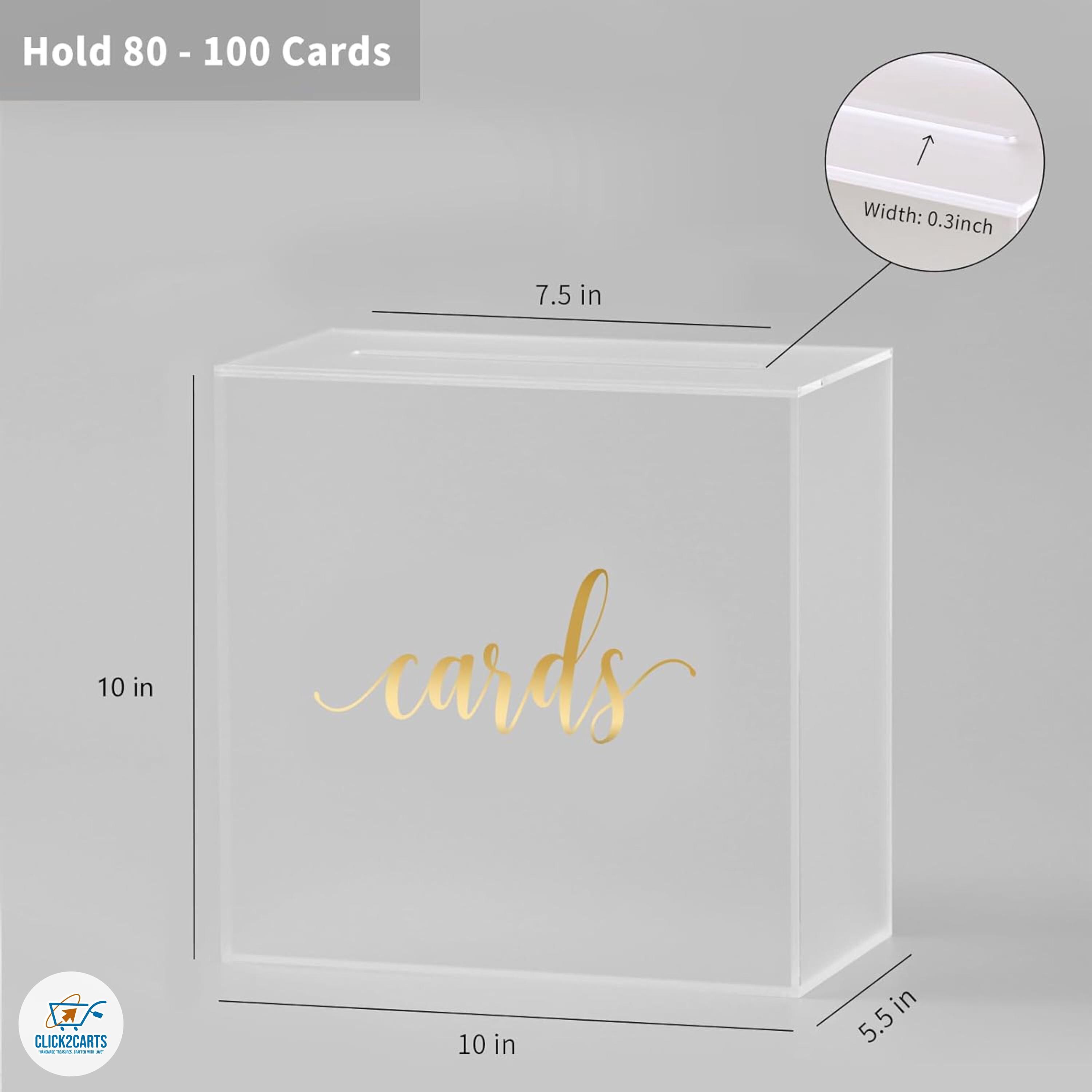 White Acrylic Card Box, Wedding Card Box, Raised Text Card Box, Frosted ...