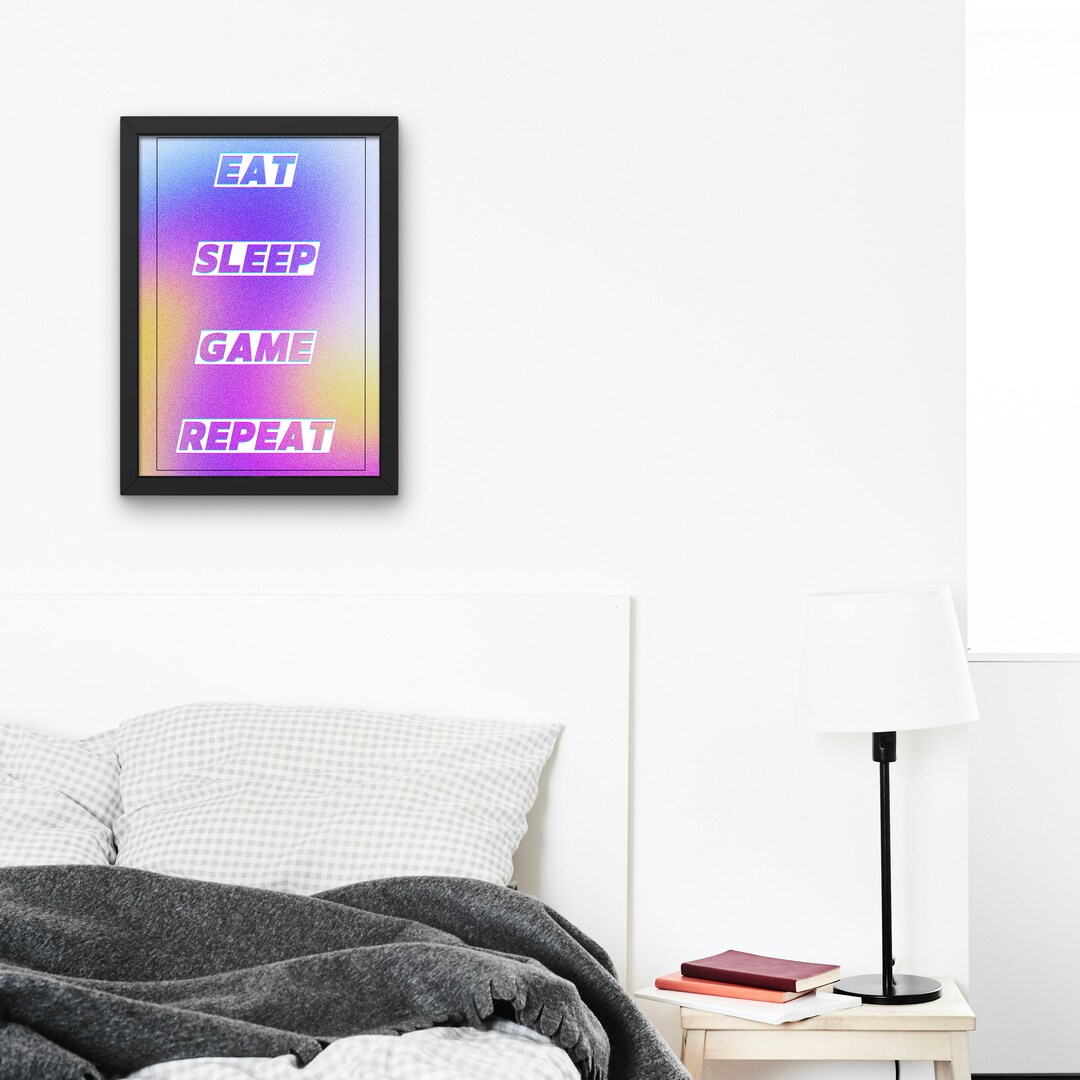 Gaming Poster Digital Print, Eat Sleep Game Repeat, Poster for Wall - Etsy