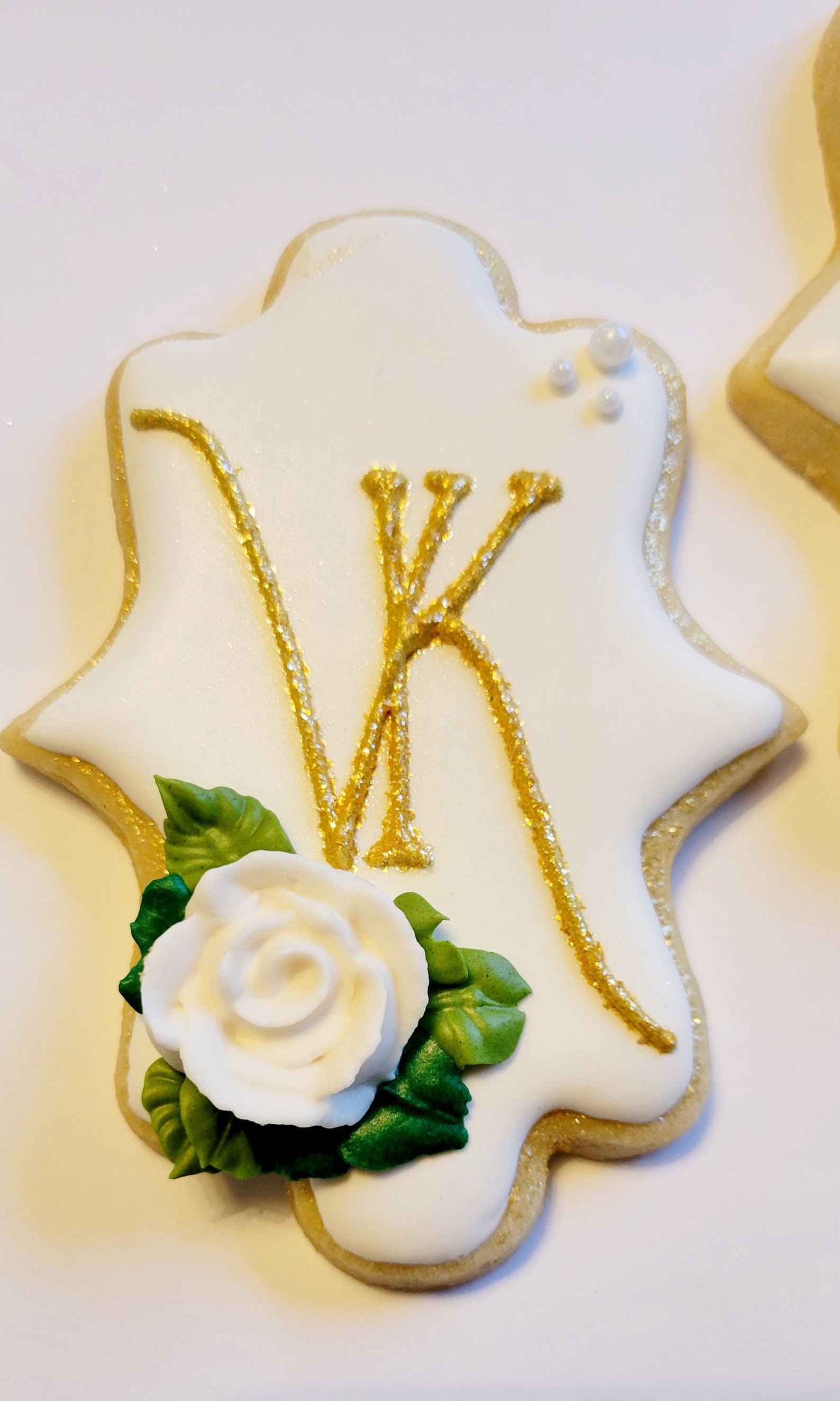 Monogram Wedding Cookies With Roses, (dozen). - Etsy
