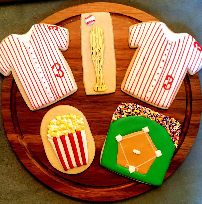 Custom Baseball Cookies, Decorated Tailgating Treats, Sport Team Favors ...