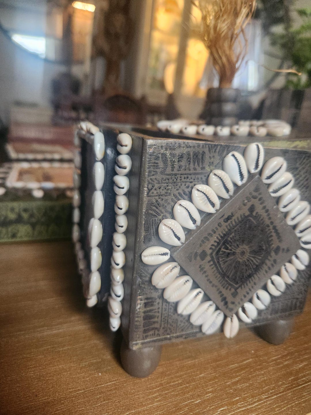 African Cowrie Shell Accessory Box-hand Made - Etsy