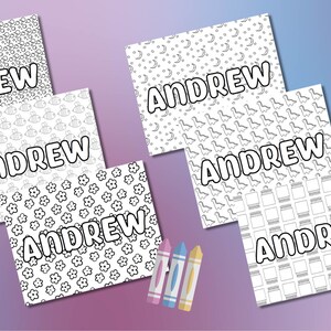 Custom Name Coloring Page Digital Template for Kids | Personalized ...