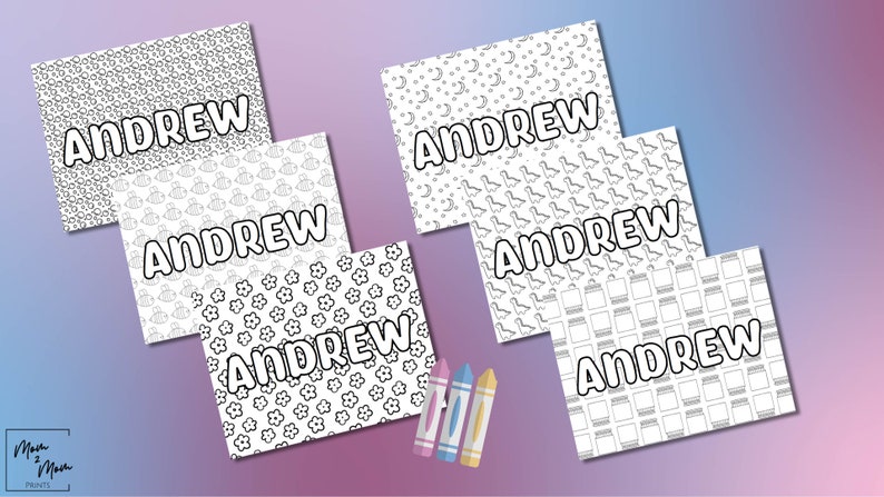 Custom Name Coloring Page Digital Template for Kids Personalized ...