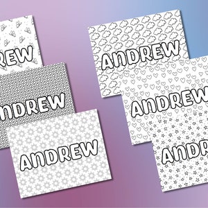 Custom Name Coloring Page Digital Template for Kids | Personalized ...