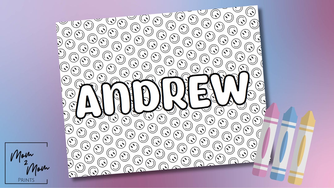 Custom Name Coloring Page Digital Template for Kids | Personalized ...