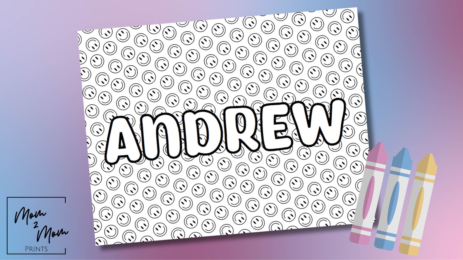 Custom Name Coloring Page Digital Template for Kids | Personalized ...