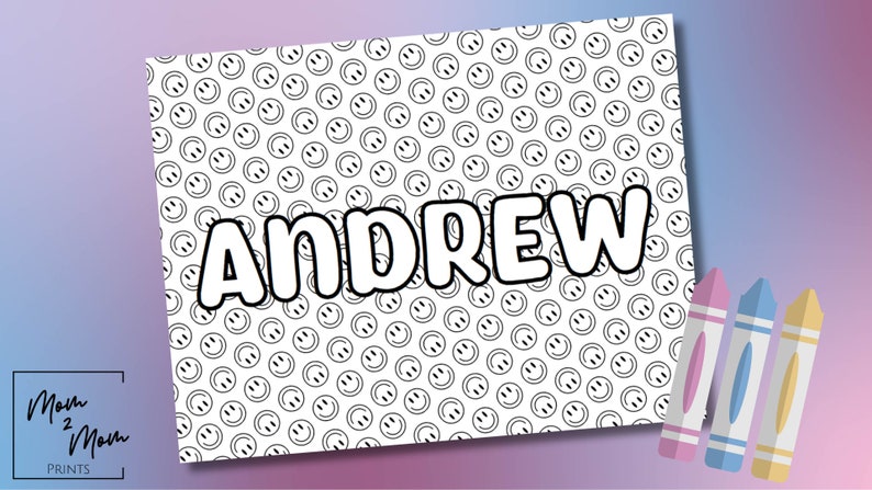 Custom Name Coloring Page Digital Template for Kids | Personalized ...