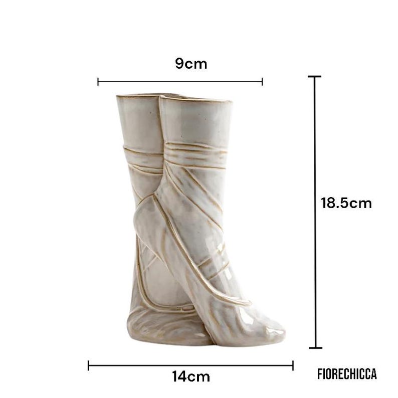 Pointe Shoe Ceramic Planter, Ballet Feet Flower Vase, Elegant Home ...