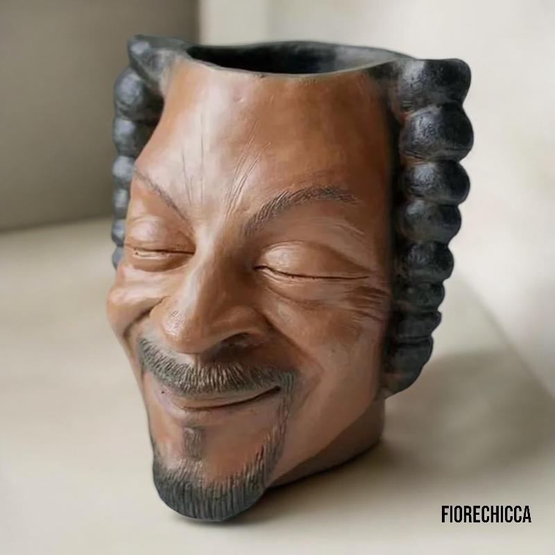 Snoop Dogg Planter Pot, Funny Celebrity Face Plant Pot, Hip Hop Home ...