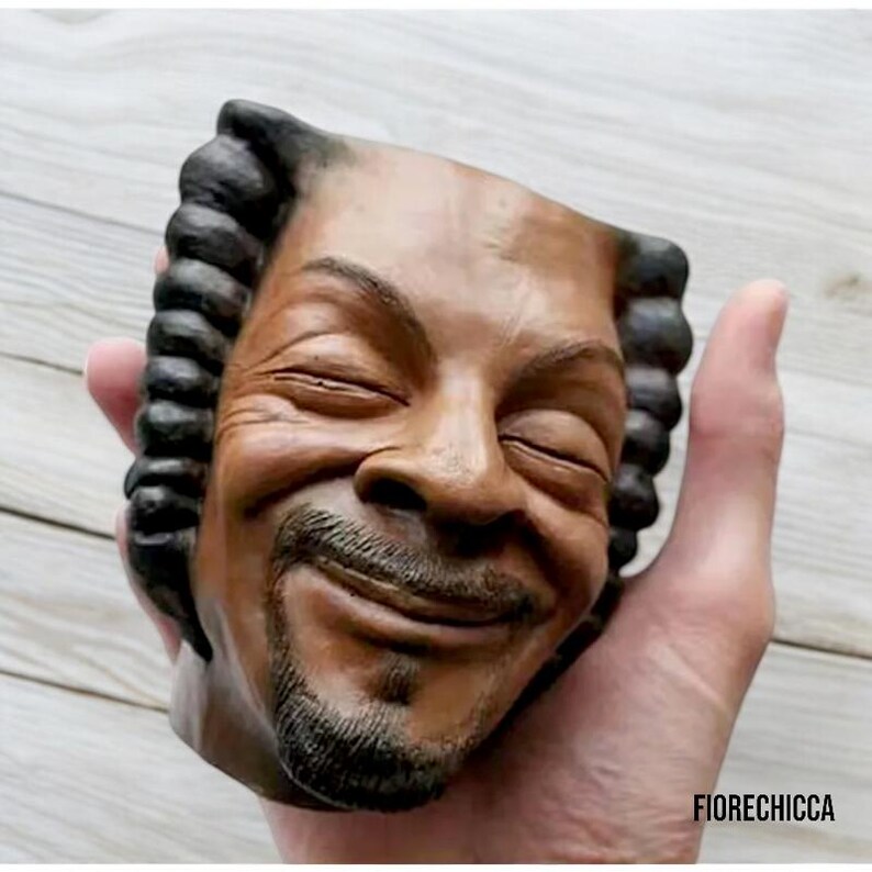 Snoop Dogg Planter Pot, Funny Celebrity Face Plant Pot, Hip Hop Home ...