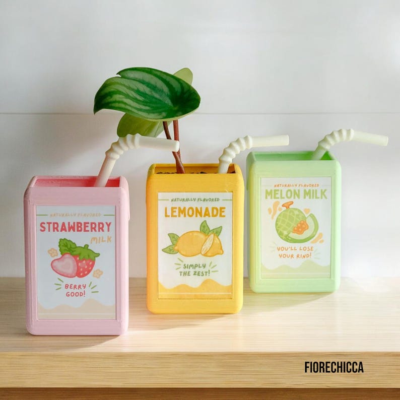 Unique Small Juice Plant Pot, Fun Plant Pot, Lemonade Planter, Original ...