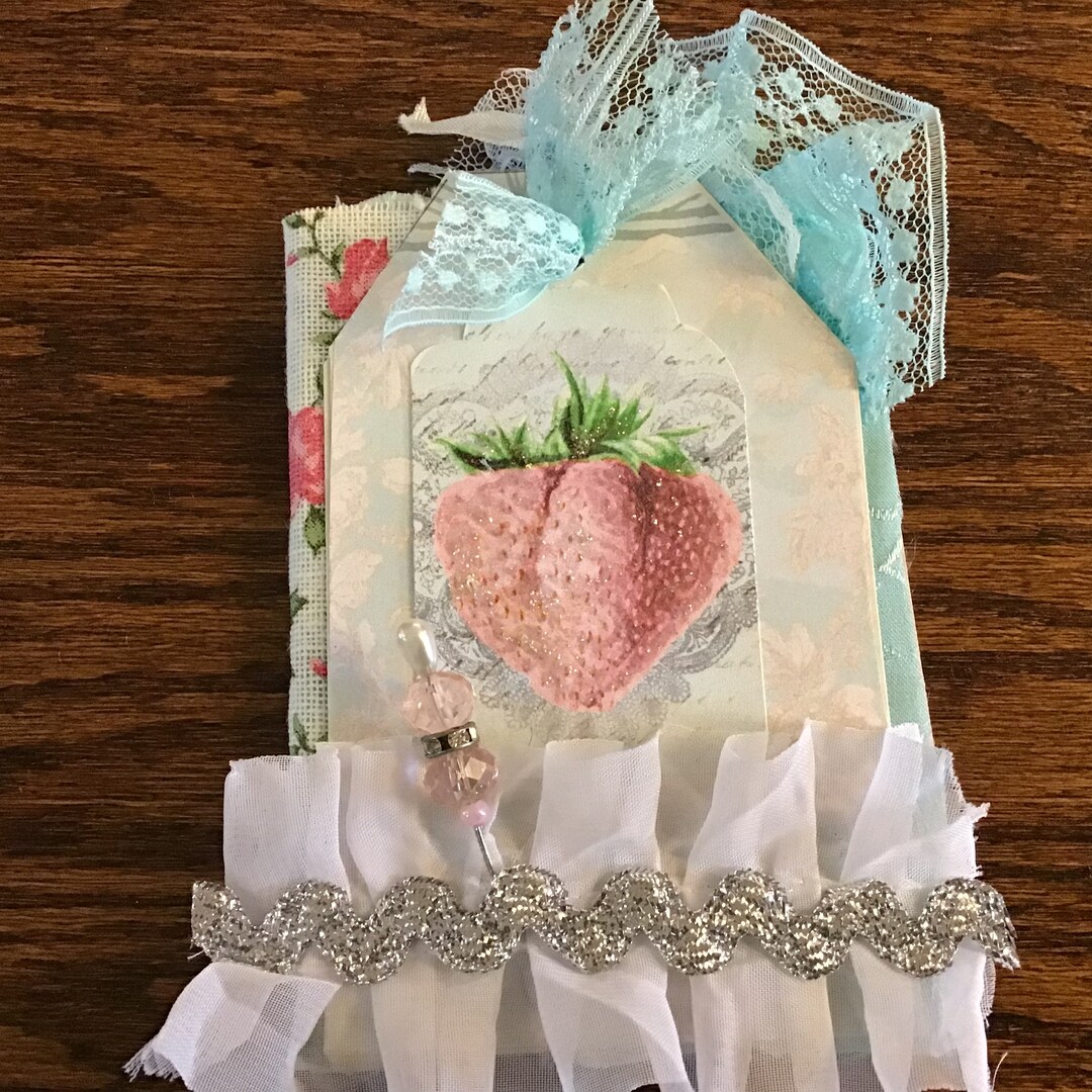 Beautiful Small Embellished Notebook, Altered Book, Lace Notebook, Sewn ...