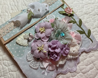 Beautiful Over the Page Pocket, Embellished Journal Pocket, Floating ...