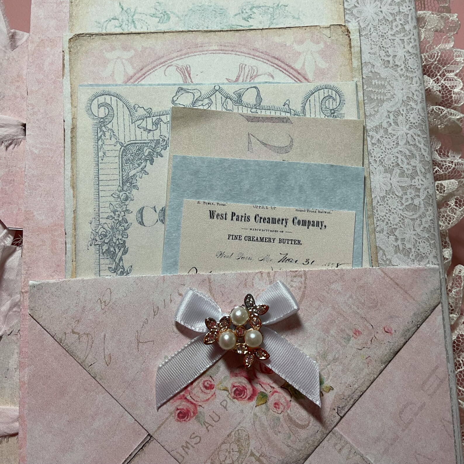 Shabby Chic Tag Folder: Fabric Ephemera Organizer - Etsy