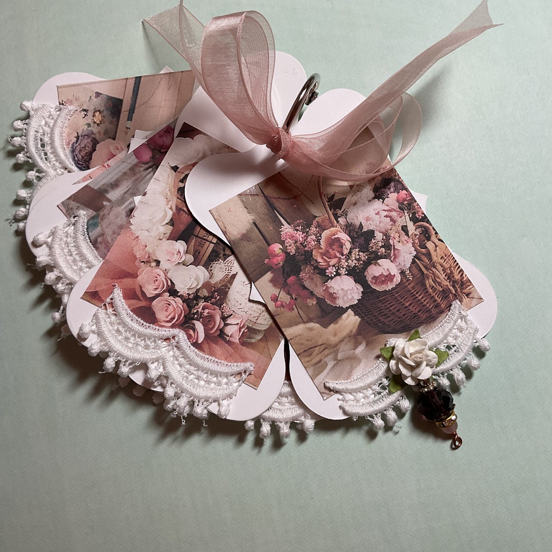 Beautiful Set of Roses Gift Tags, Embellished Tags,pink Roses Gift Tags ...