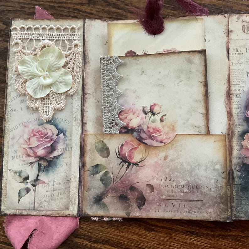 Lovely Floral Folder, Vintage Inspired Stand Alone Journal Folder ...