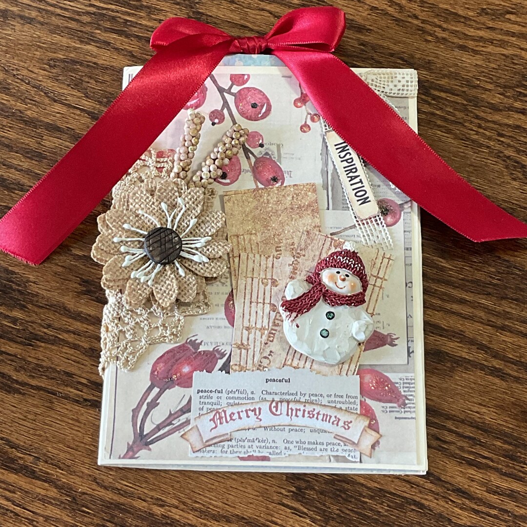 Lovely Altered Christmas Folder, Large Christmas Tags, Set of Christmas ...