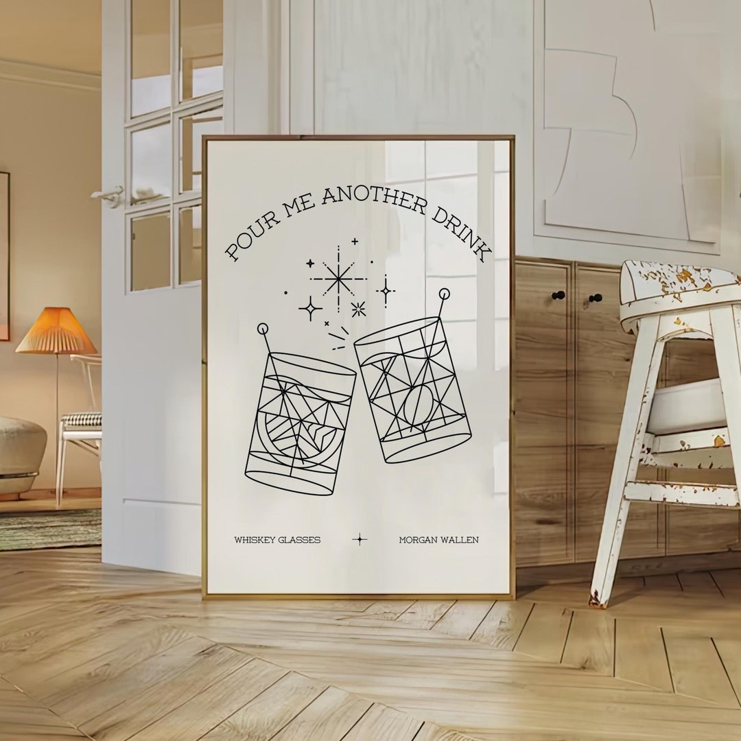 Morgan Wallen Poster, Whiskey Glasses Lyrics, Country Music Prints ...