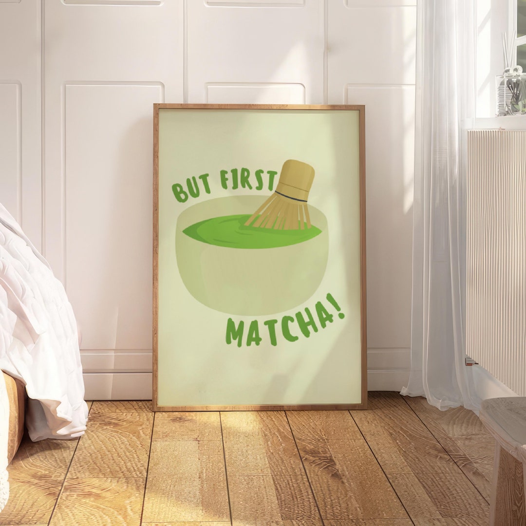 Matcha Poster, Hand Drawn Prints, Kitchen Decor, Cafe Printable Wall ...