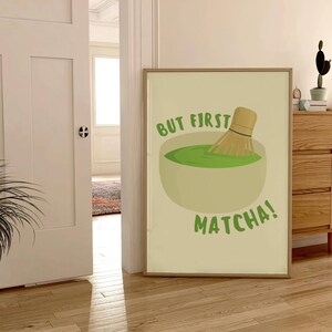 Matcha Poster, Hand Drawn Prints, Kitchen Decor, Cafe Printable Wall ...
