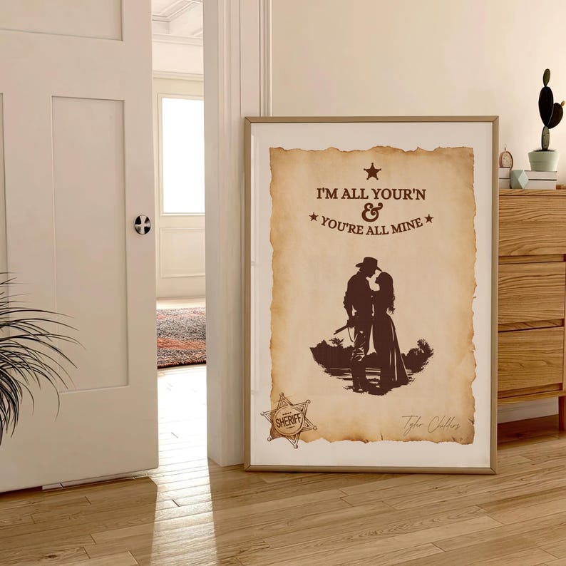 Tyler Childers Poster, All Yourn Lyrics Print, Country Music Prints ...