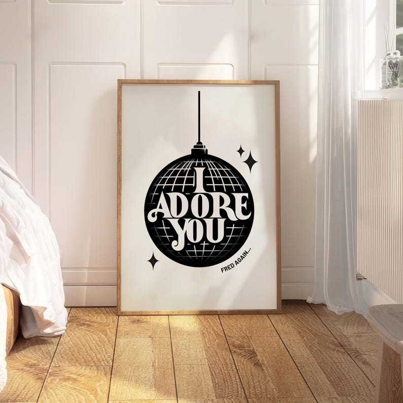 Fred Again Poster, I Adore You Lyrics Print, Disco Ball Prints, House ...