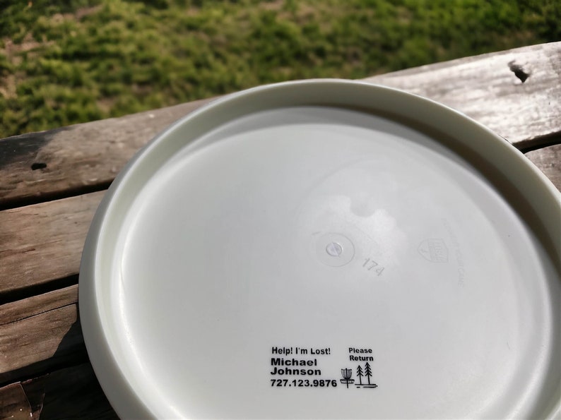 Disc Golf Custom Name Stamp With Name and Phone Number Help I'm Lost - Etsy