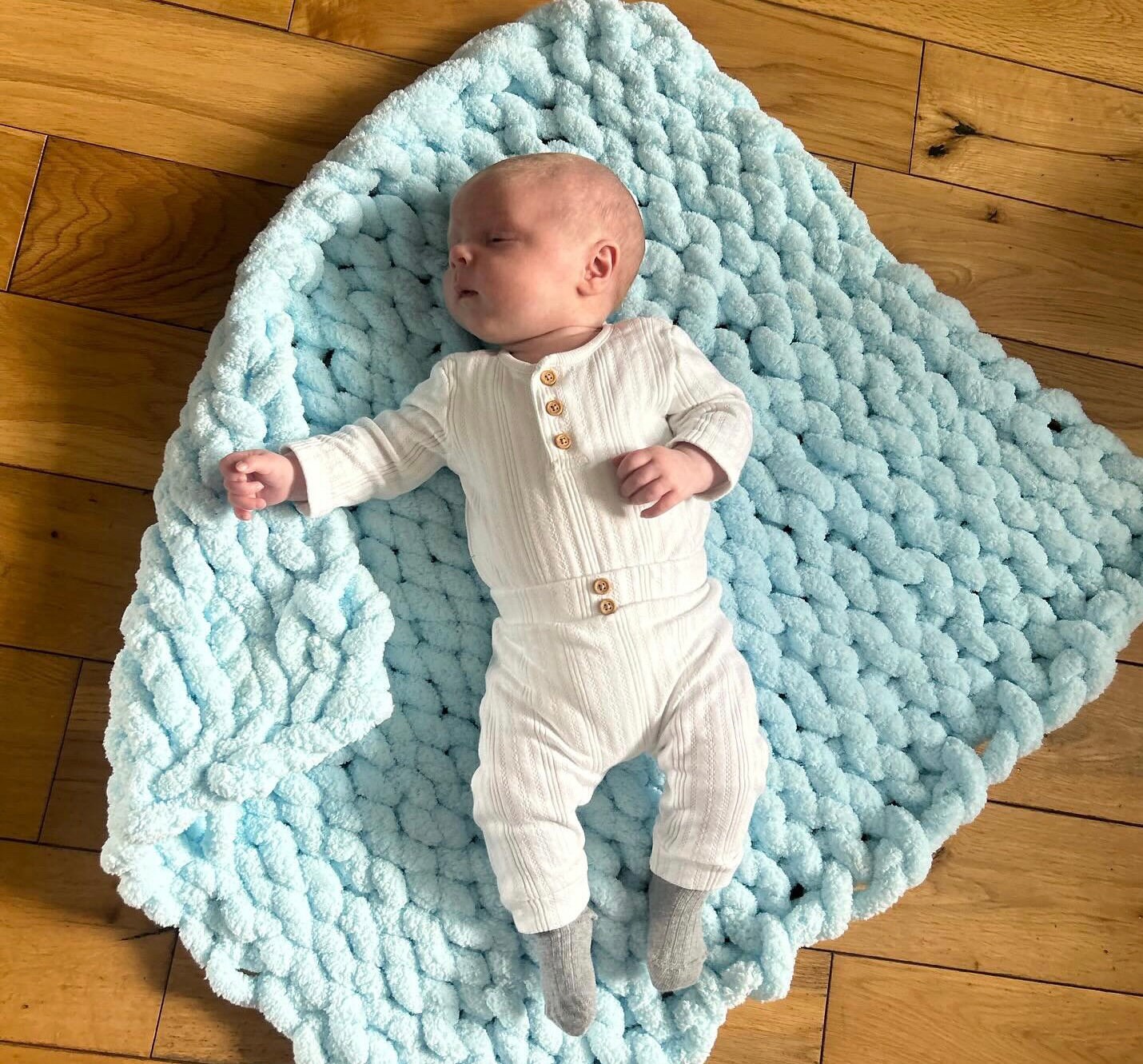 Baby Blanket , Very Soft Newborn Blanket, Cuddly Blanket , Chunky Baby ...