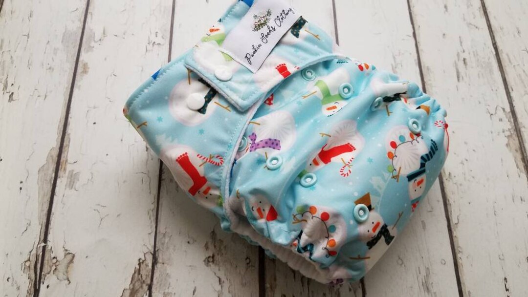 One Size Pocket Cloth Diaper Snowman 10-40 Lbs - Etsy