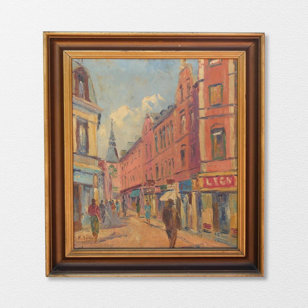 Frede Salling (1910-1989) Oil on Canvas Danish Original Painting ...