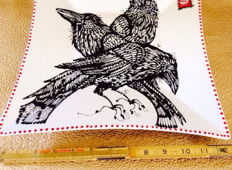 Shapeshifter Raven Platter for Table and Wall Ceramic Hand - Etsy