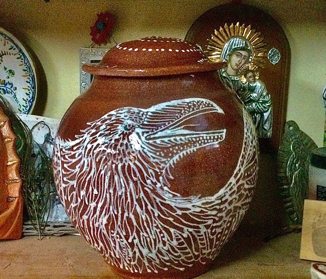 White Raven Custom Mica Cremation Urn in 6 Sizes With FAIR Shipping - Etsy