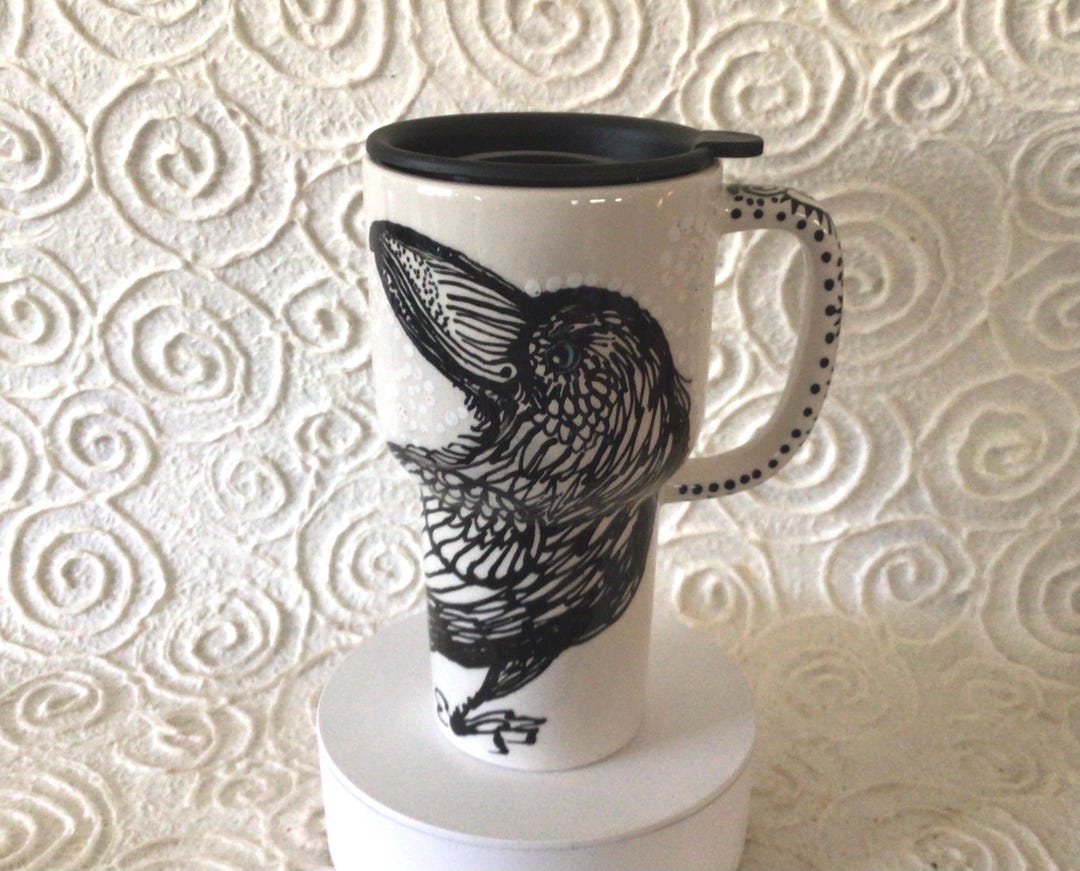 In Stock Raven Heart Ceramic Travel Mug With Sliding Closure Lid - Etsy