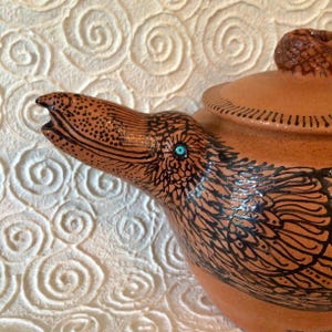 Jumbo Raven Cacao-teapot Mica Magic Clay From New Mexico - Etsy
