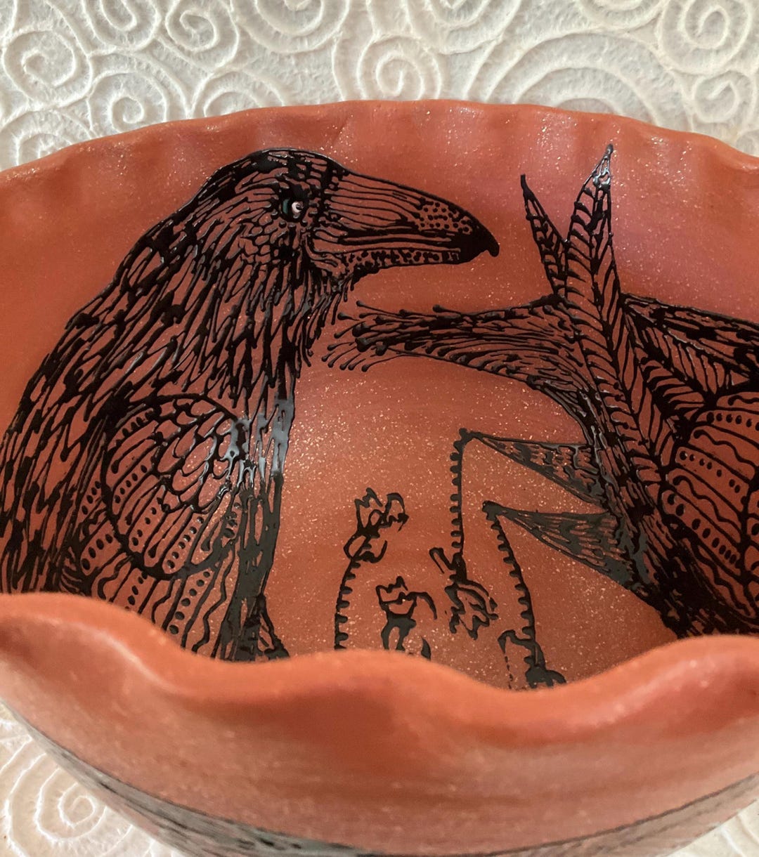 Large Micaceous Clay Raven Blessing Bowl - Etsy