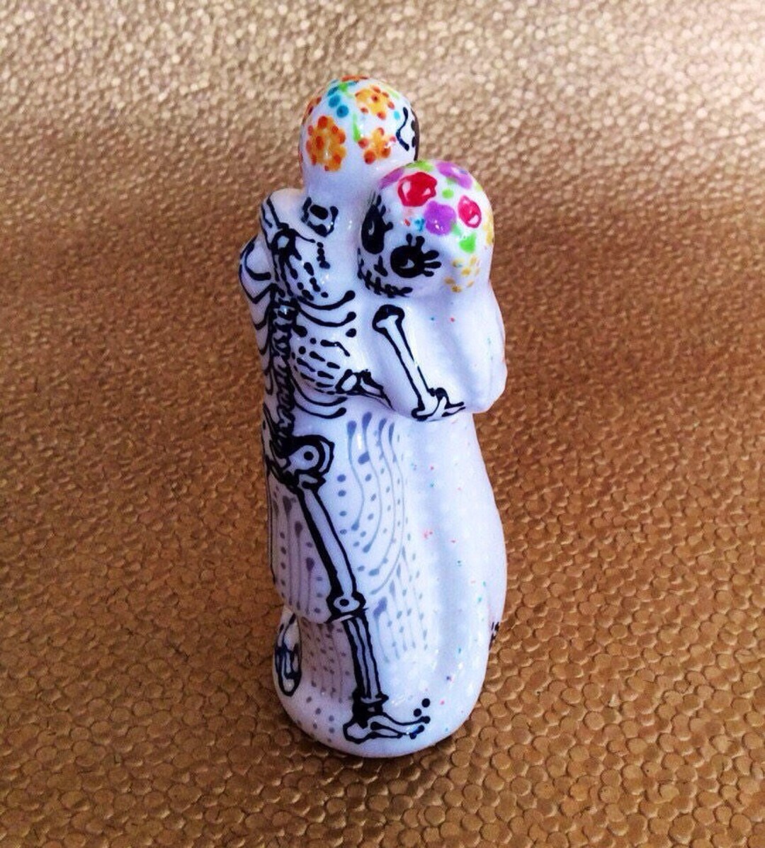 Bride & Groom Skeleton Wedding Cake Topper Handpainted in Taos - Etsy