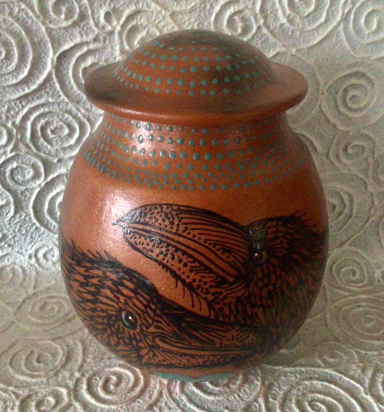 Custom Two Raven Cremation Urn: New Mexico Mica Clay Circle of Life - Etsy