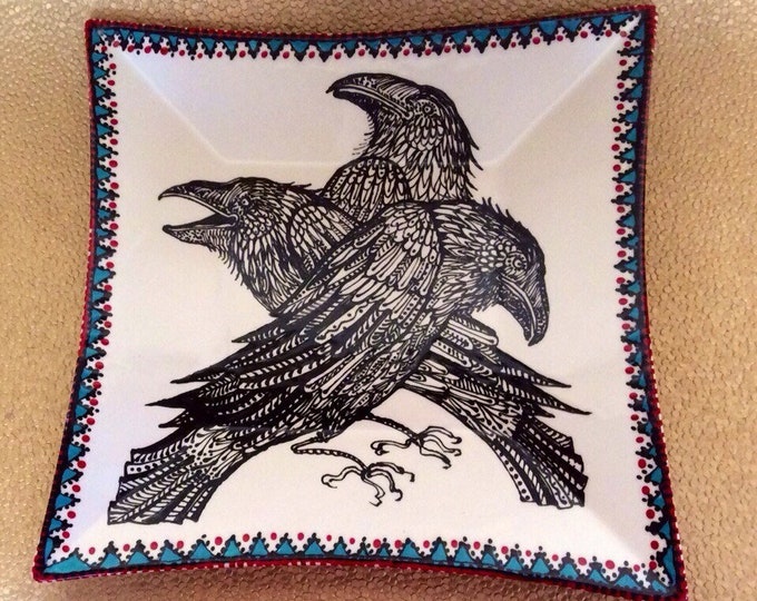 Shapeshifter Raven Platter for Table and Wall Ceramic Hand - Etsy