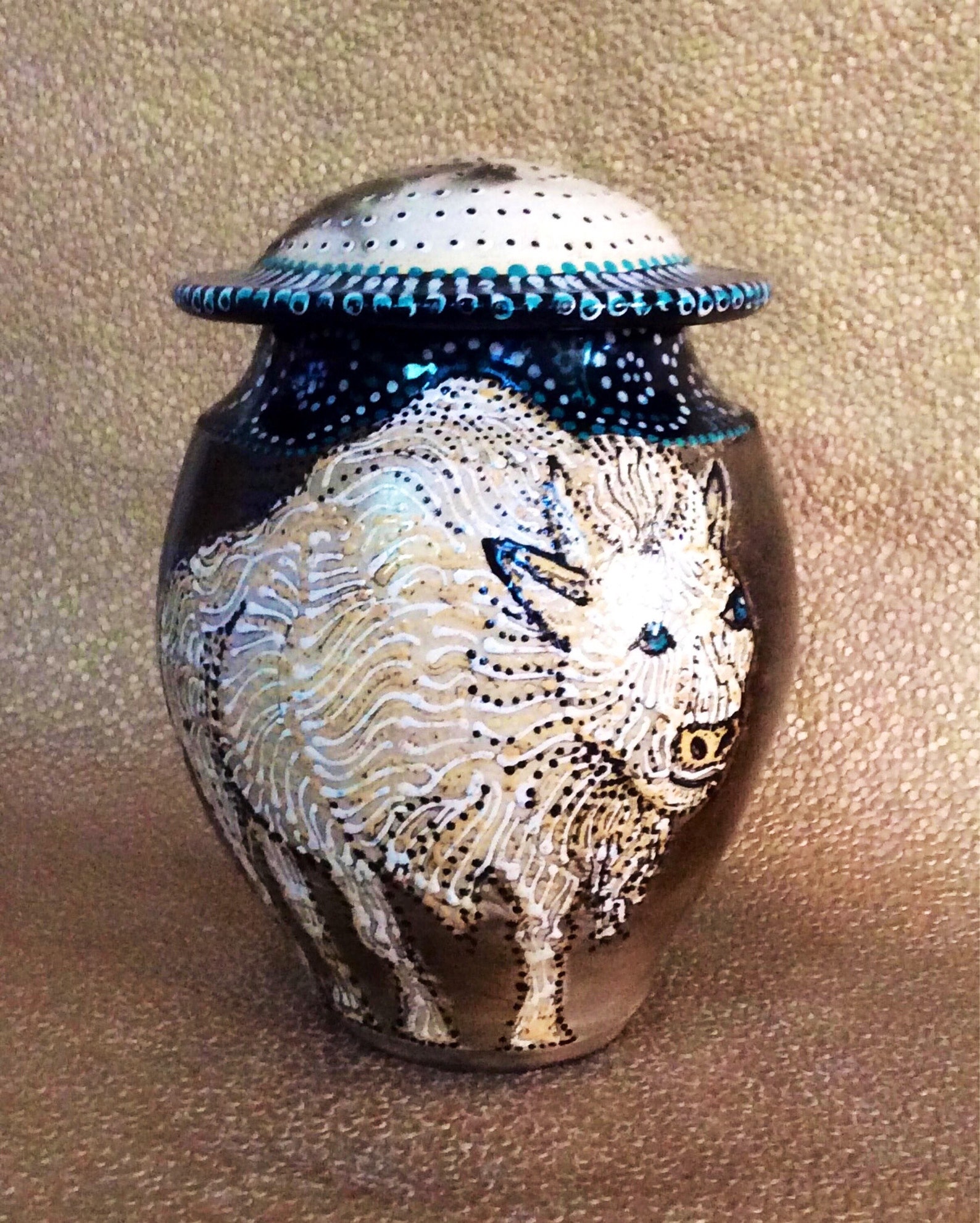 White Buffalo Cremation Urn White Mica Clay Taos New Mexico | Etsy