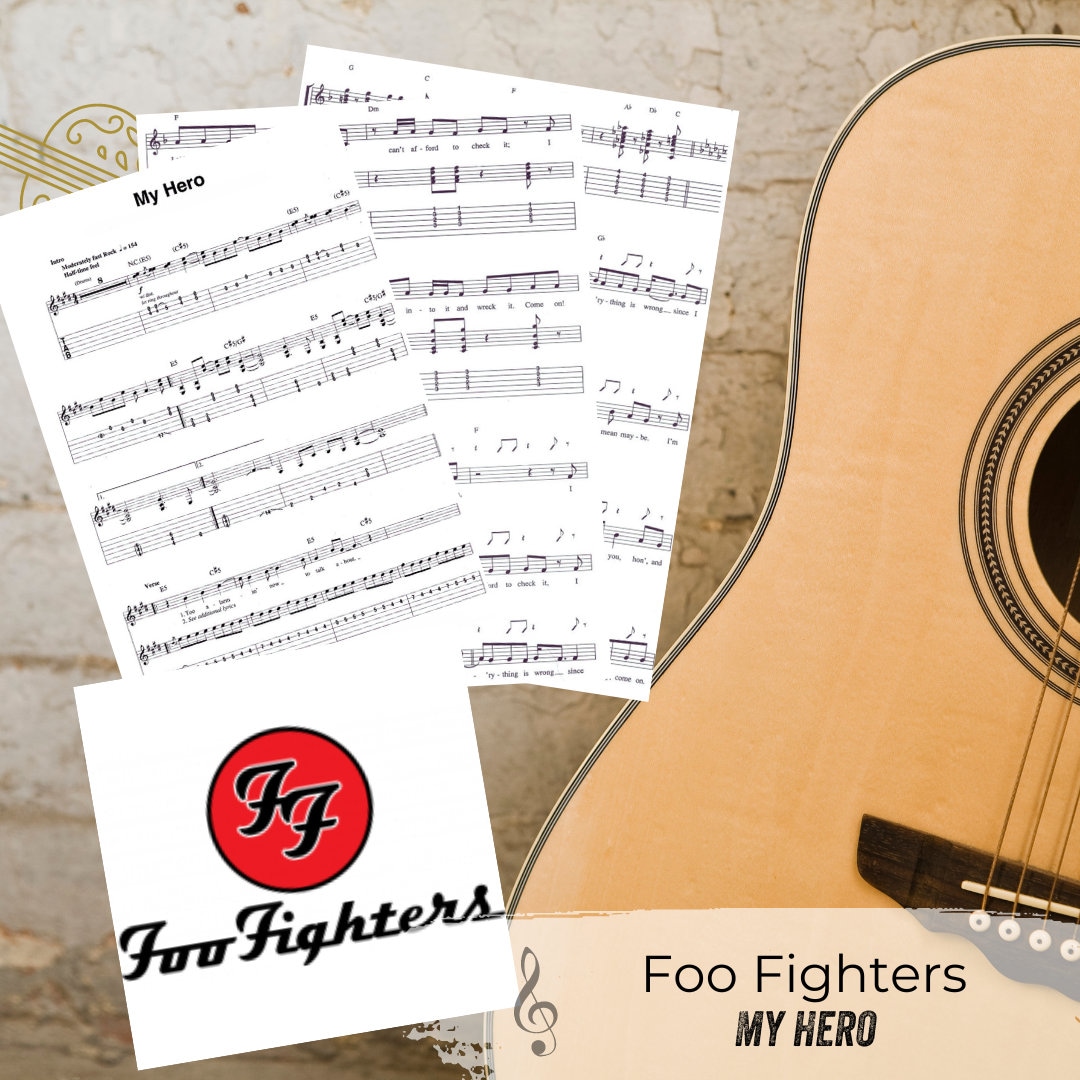 Tablature PDF All My Hero foo Fighters Guitar Score - Etsy UK