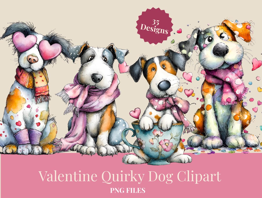 Valentine's Day Dogs PNG, Love Dog Clipart, Cute Valentine's Day Dog ...