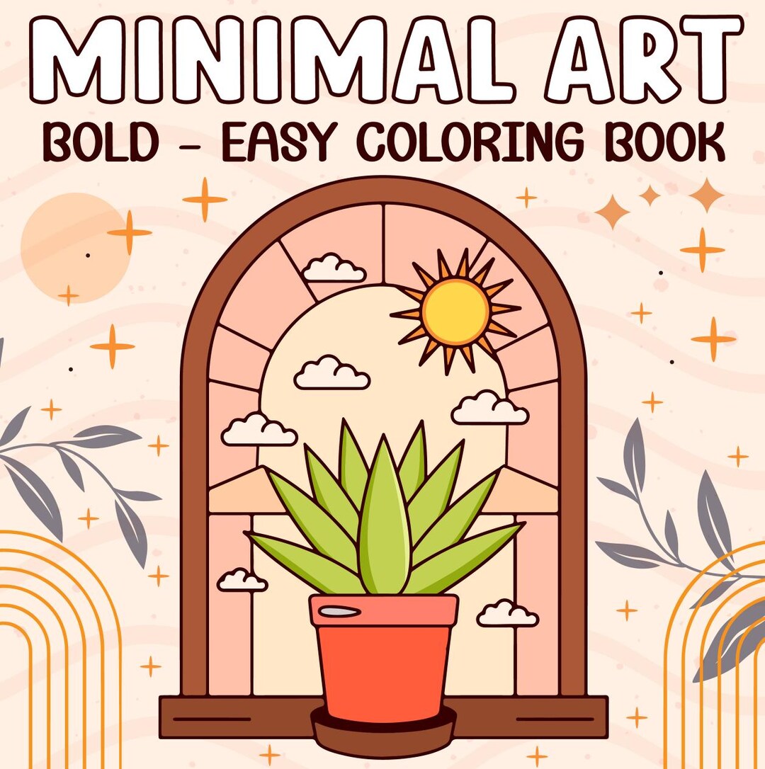 Minimal Art, Bold & Easy Coloring Book | 115 Pages | Minimalist ...