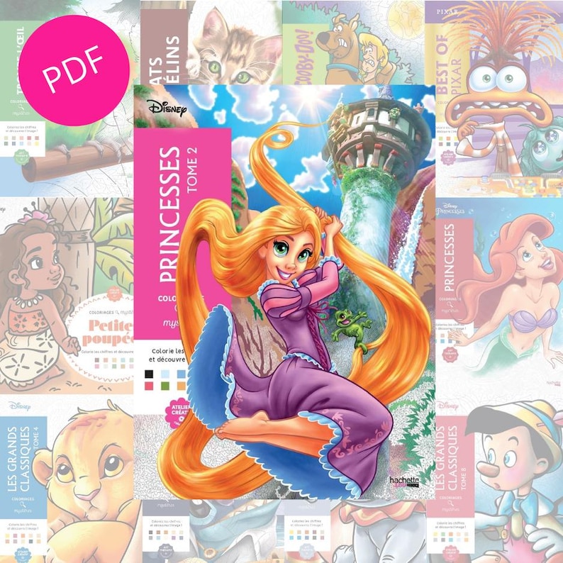 Princess 2 Printable Mystery Coloring Book – 100 Pages PDF Book – Zen ...