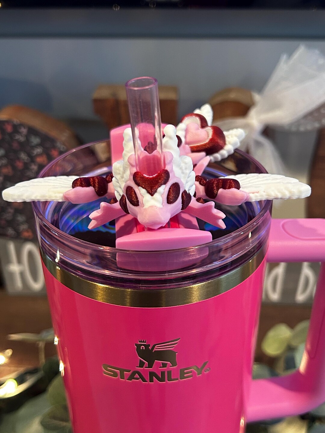Heart Dragon Stanley Topper - Etsy