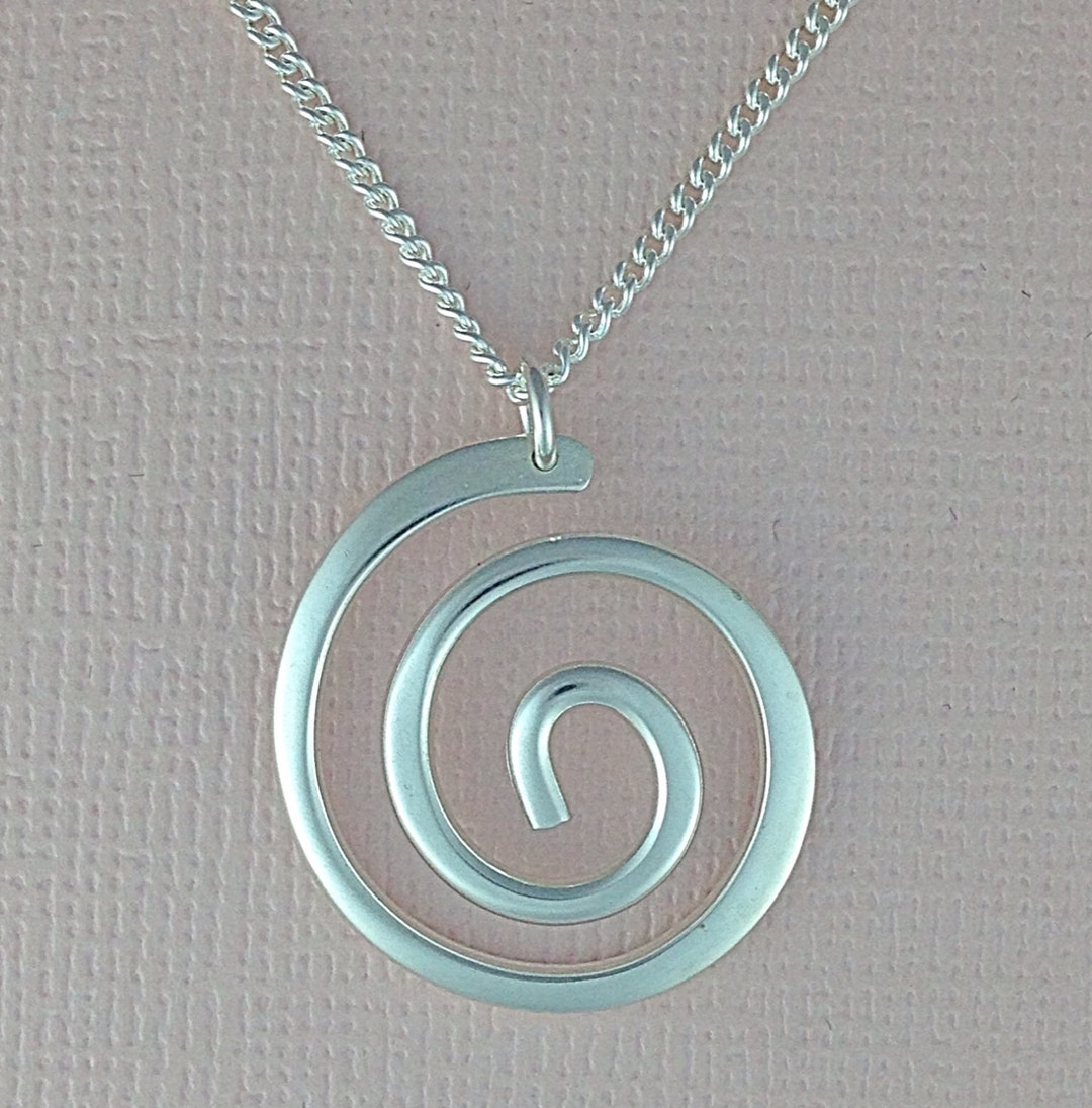 Dommed Scroll Sterling Silver Pendant - Etsy UK