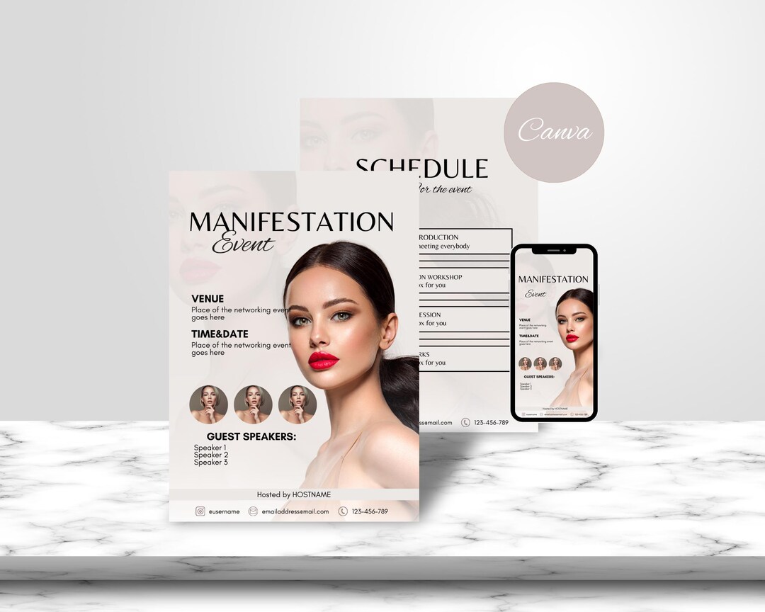 Manifestation Event Flyer Editable Event Template Networking Flyer ...